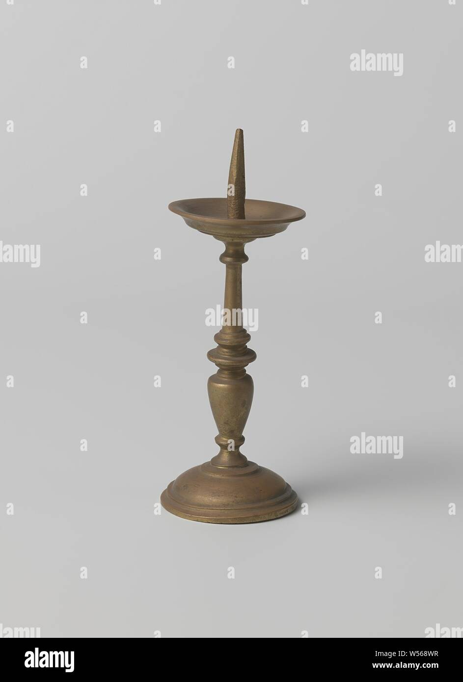 Candlestick with vase-shaped stem, The candlestick is composed of four ...