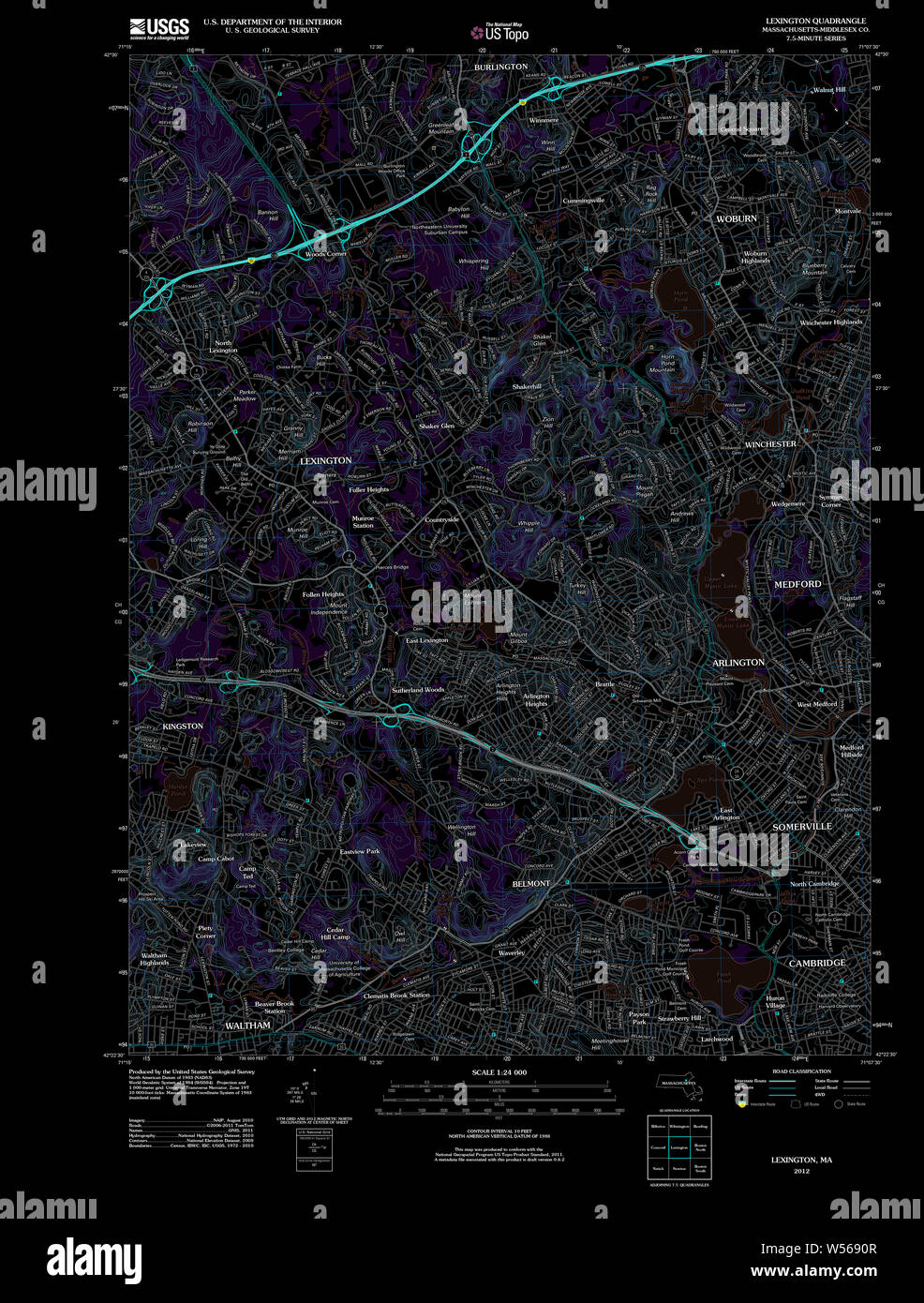 Lexington ma map hi-res stock photography and images - Alamy