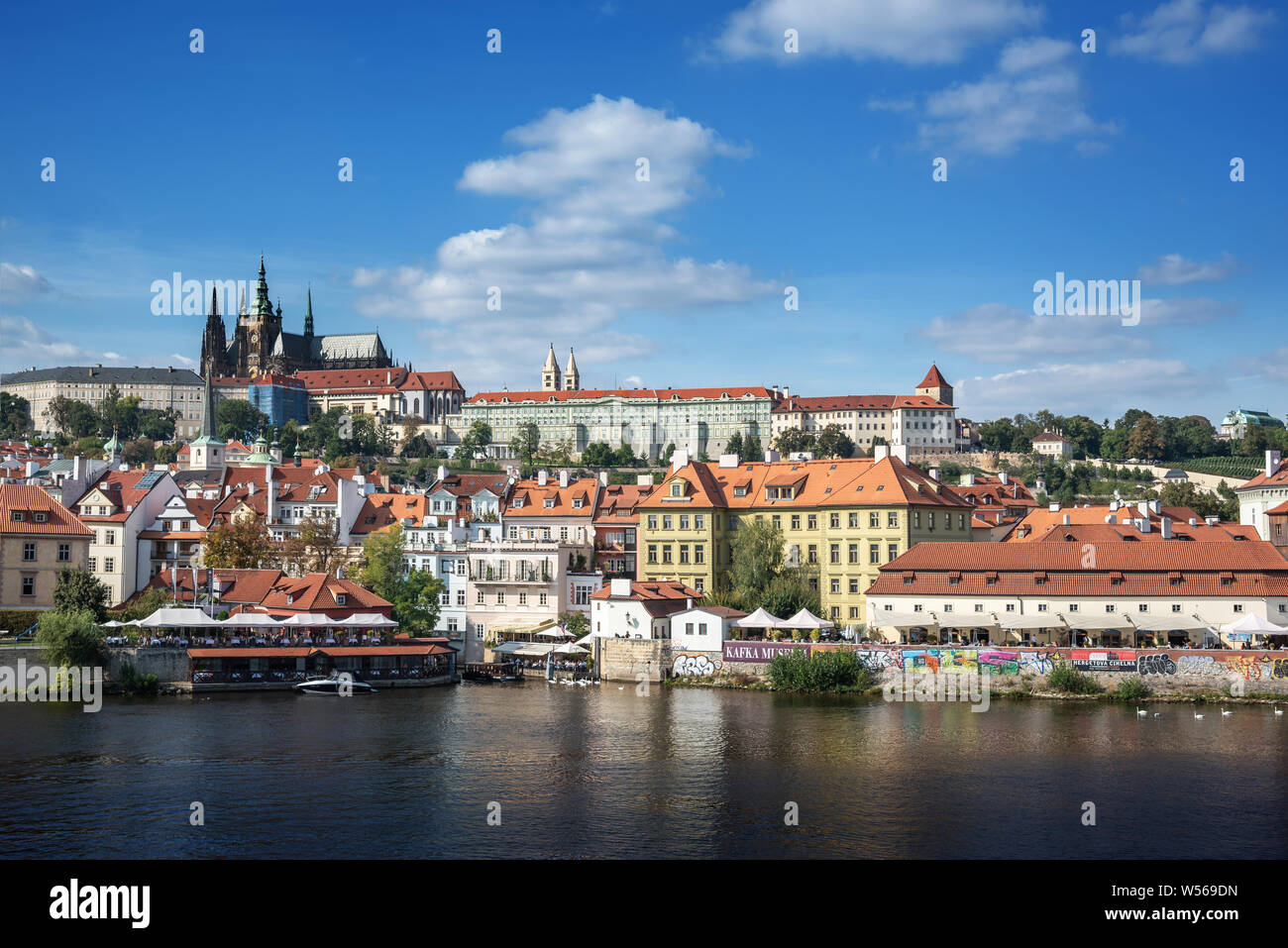 View of the city of Prague and the Vltava River Stock Photo - Alamy