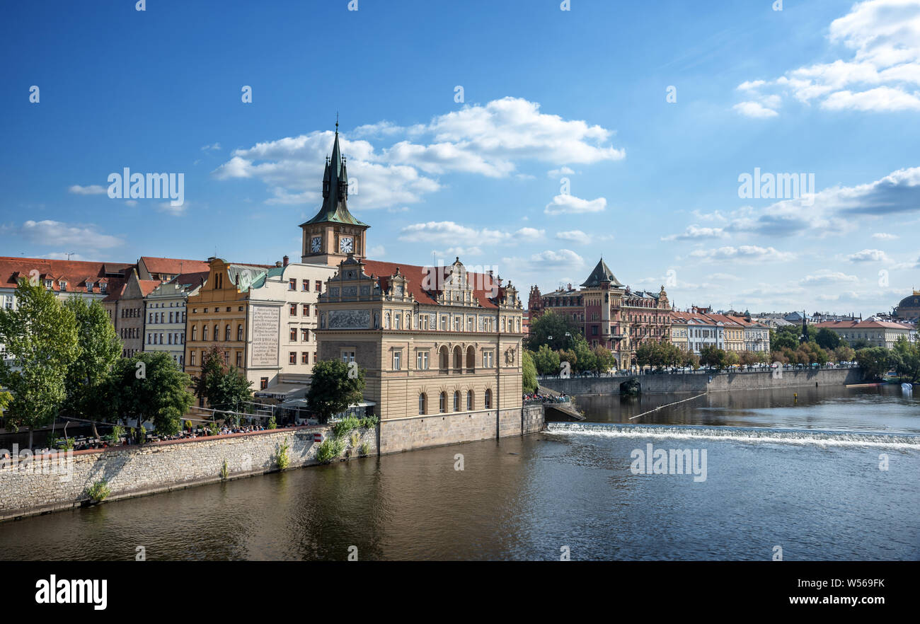 View of the city of Prague and the Vltava River Stock Photo - Alamy