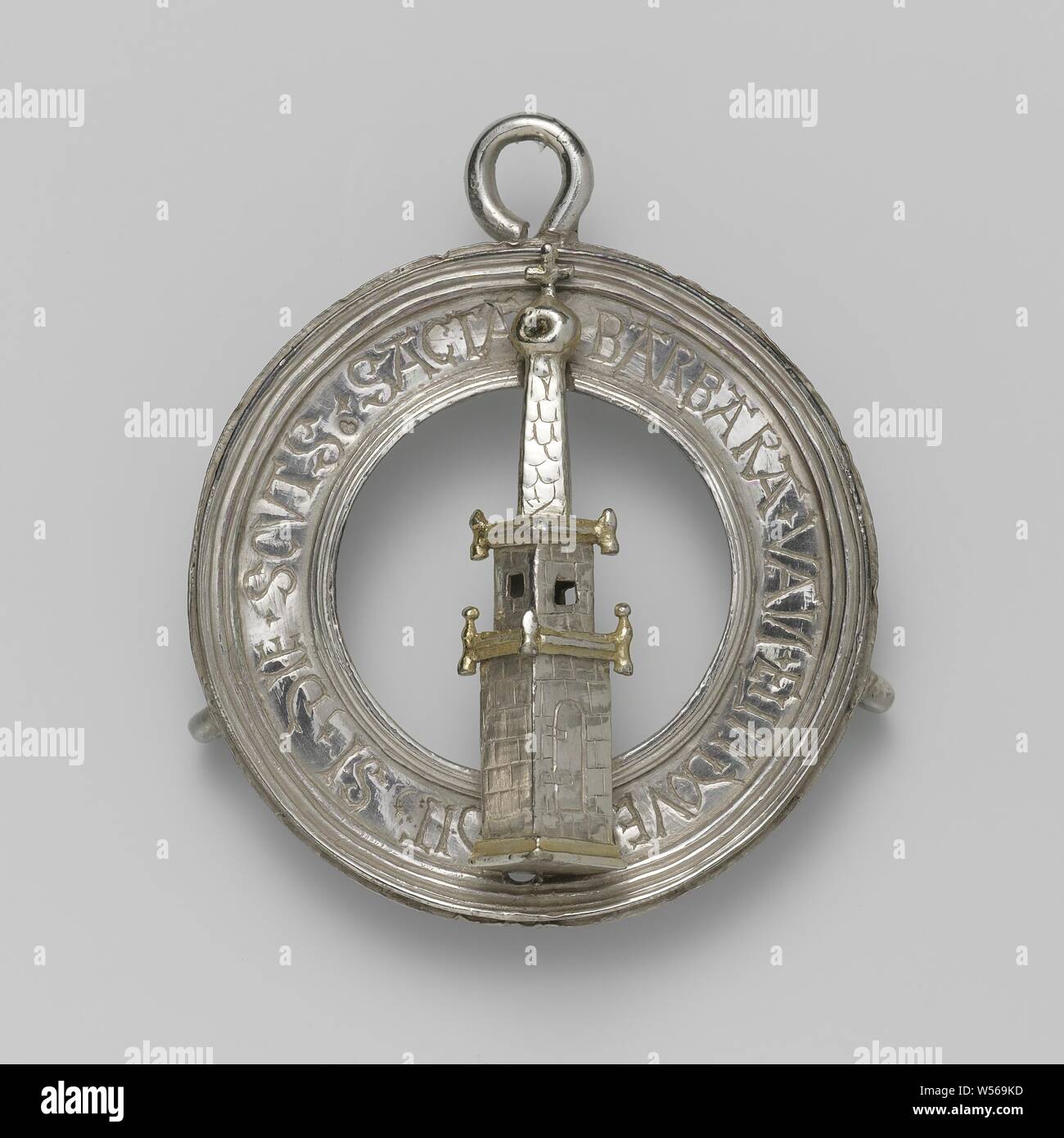 Badge of the Guild of Saint Barbara in Eindhoven, Carrying sign of the ...