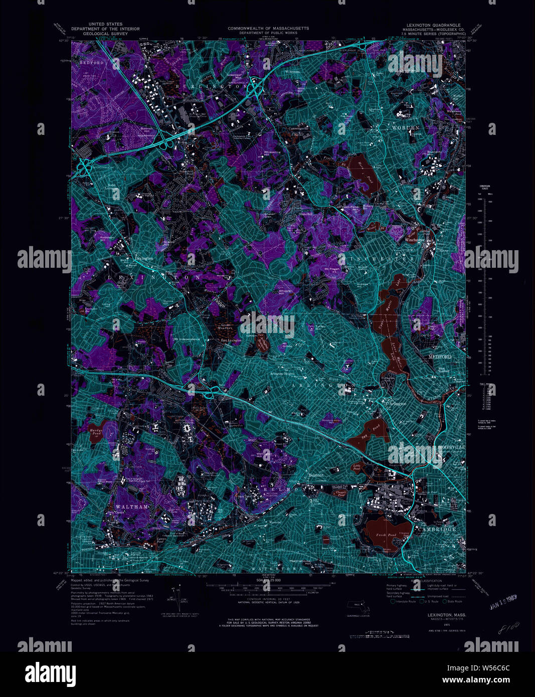 Lexington Ma Map High Resolution Stock Photography and Images - Alamy