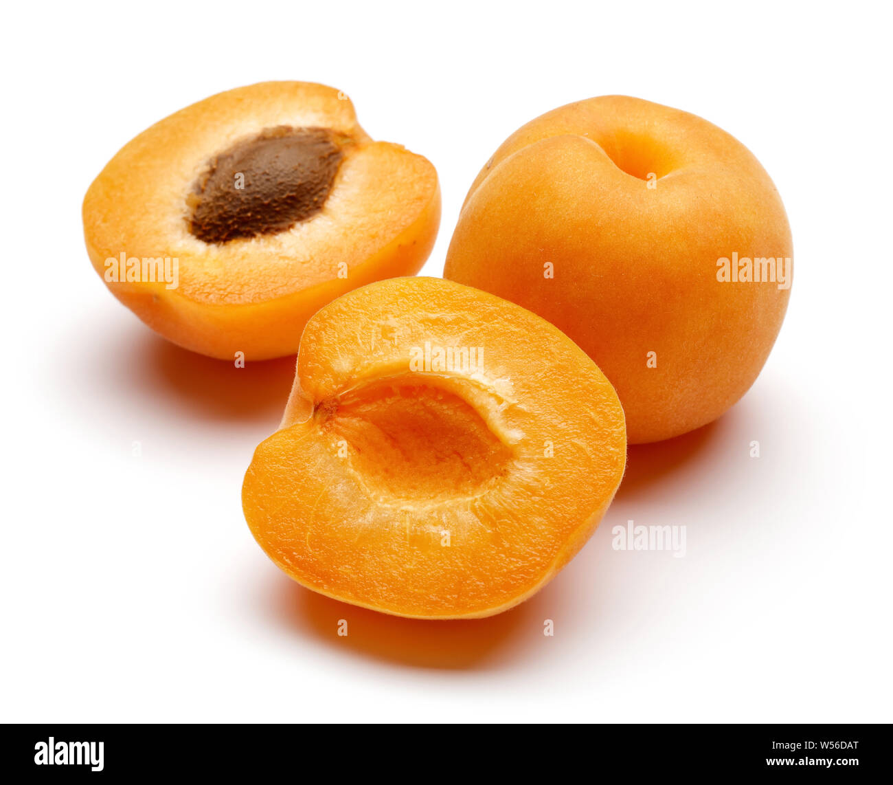 Fresh ripe apricots isolated on white background Stock Photo - Alamy