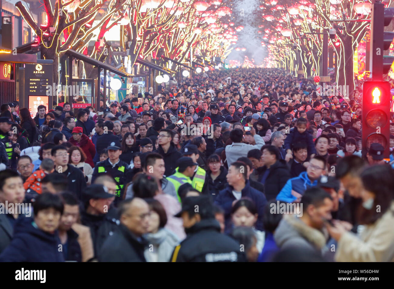 Tourists crowd the Giant Wild Goose Pagoda during the Chinese Lunar New Year, also known as ...
