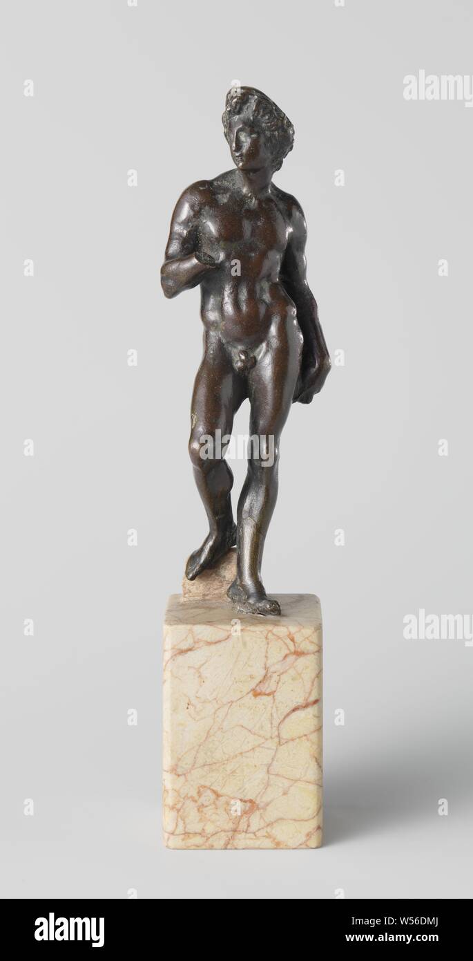 David, David stands on the left leg and has bent the right and slightly ...