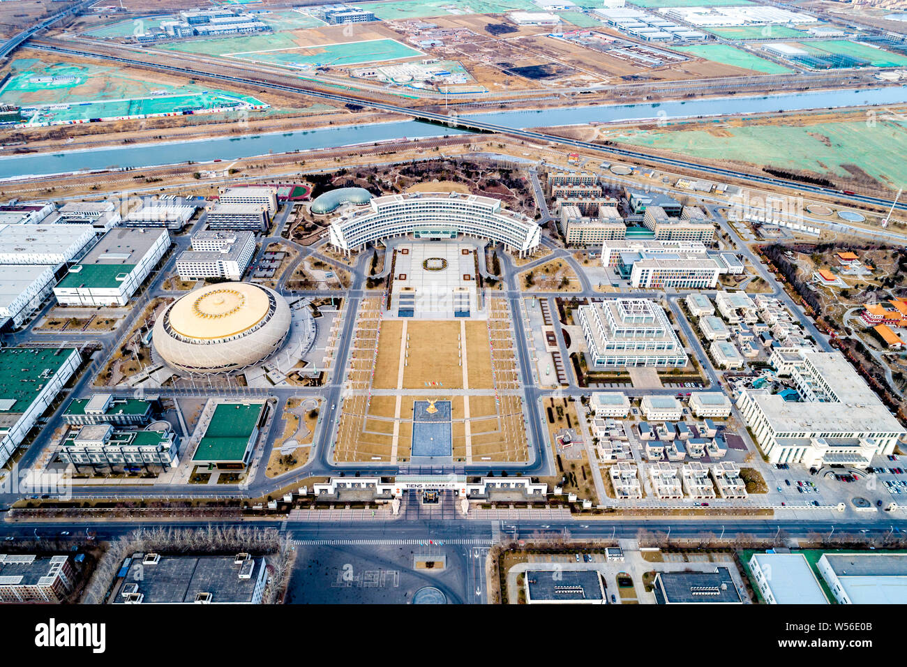 Aerial view of the headquarters of Chinese multi-level marketing ...