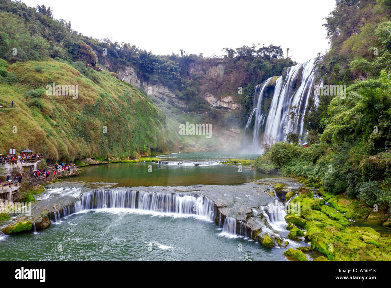 An aerial view of the Huangguoshu Waterfall in Anshun city, southwest ...