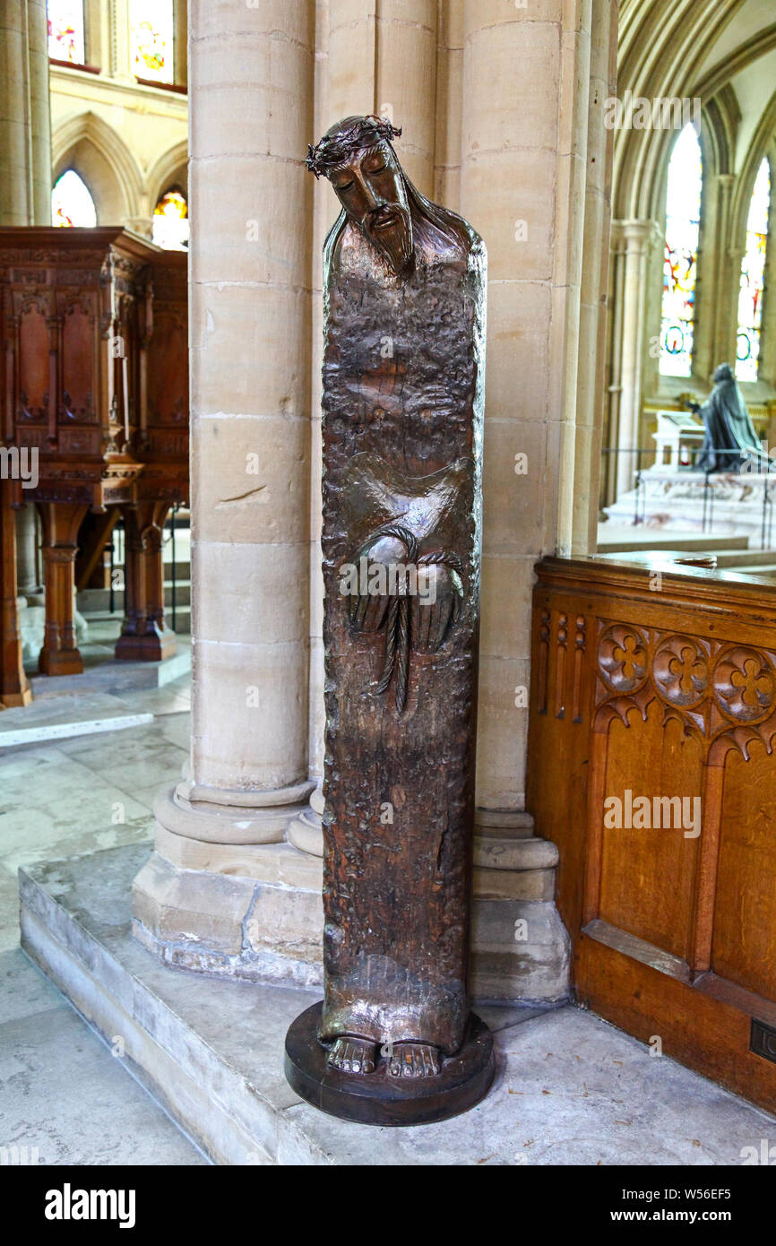 Ecce Homo, a sculpture made from an old railway sleeper by sculptor ...