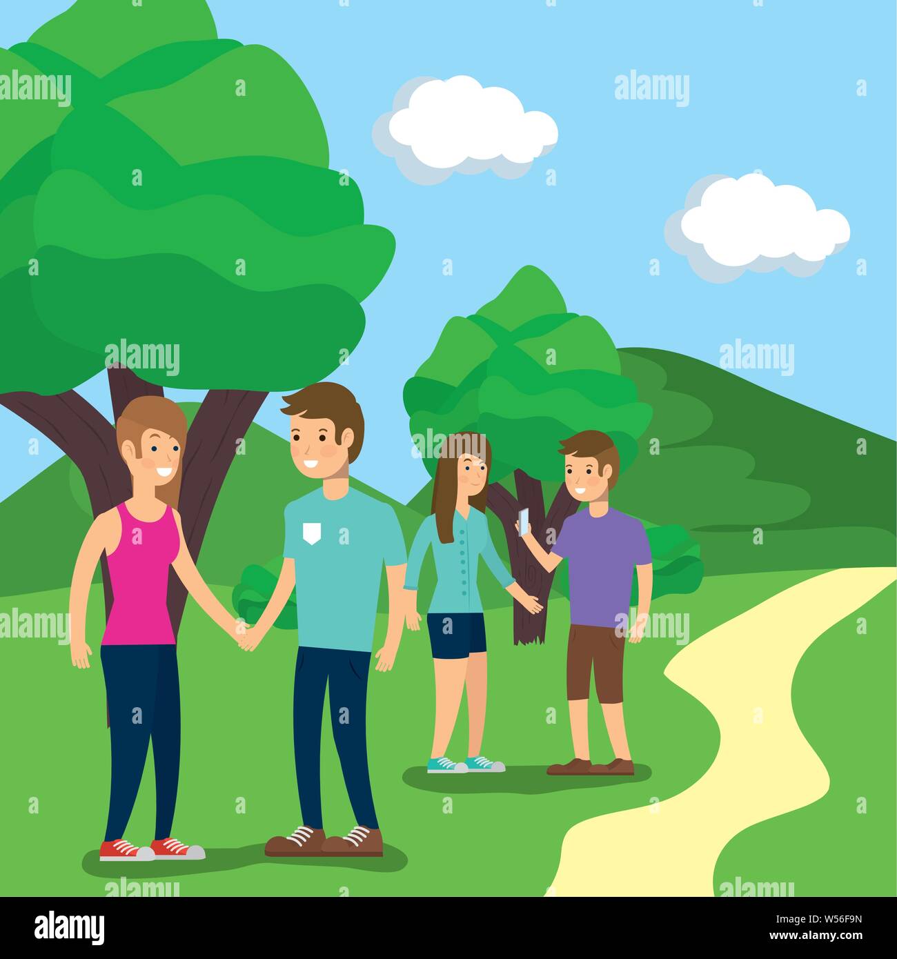 outdoor people activity flat design Stock Vector Image & Art - Alamy