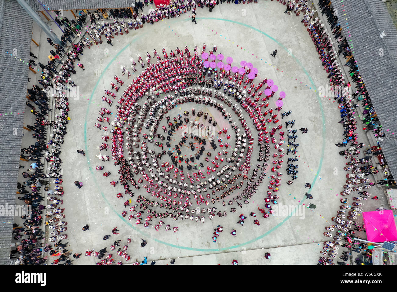 Local Chinese people of Miao ethnic minority dressed in traditional ...