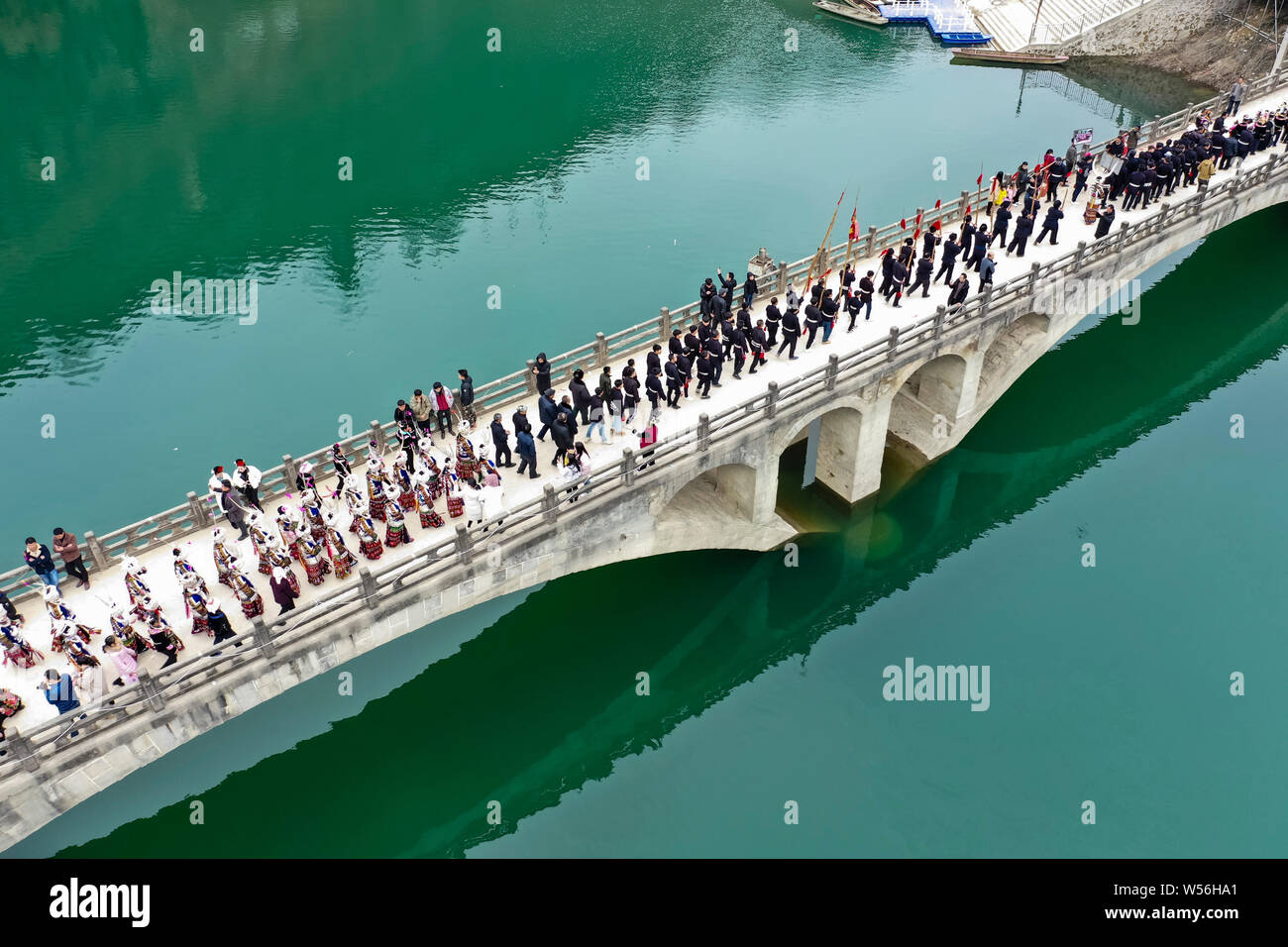 Local Chinese people of Miao ethnic minority dressed in traditional ...
