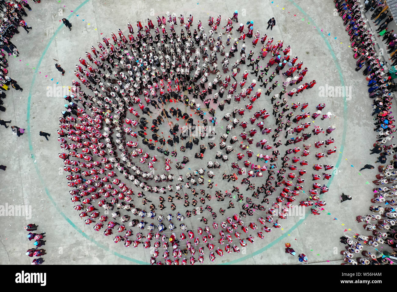 Local Chinese people of Miao ethnic minority dressed in traditional ...