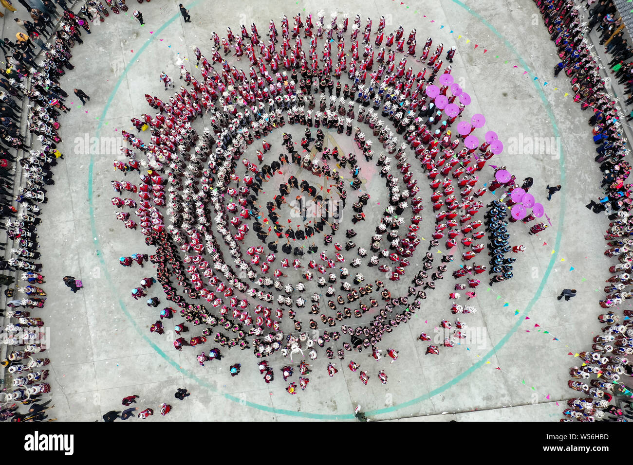 Local Chinese people of Miao ethnic minority dressed in traditional ...