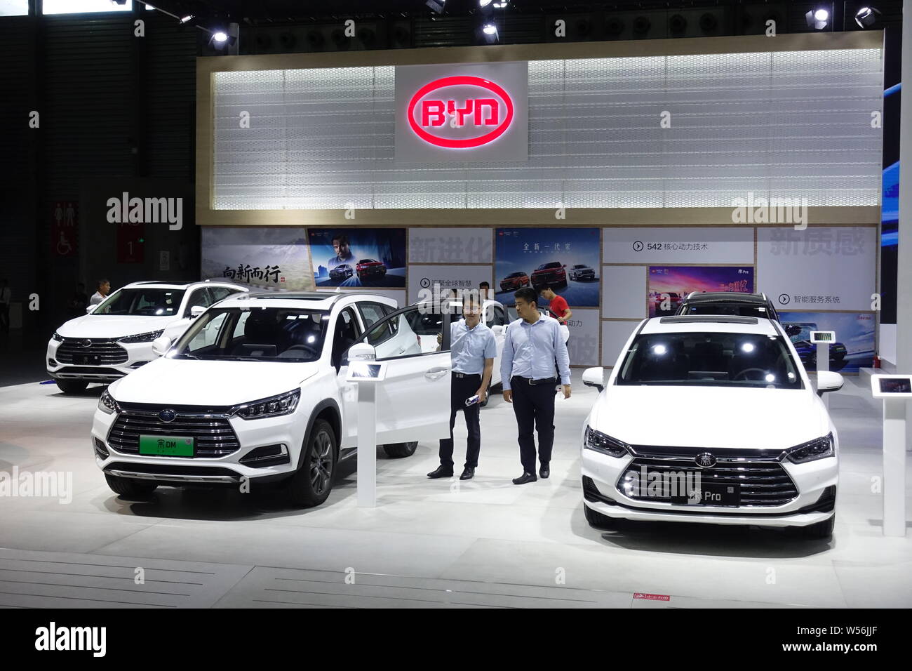 --FILE--Electric cars are on display at the stand of BYD during an auto ...