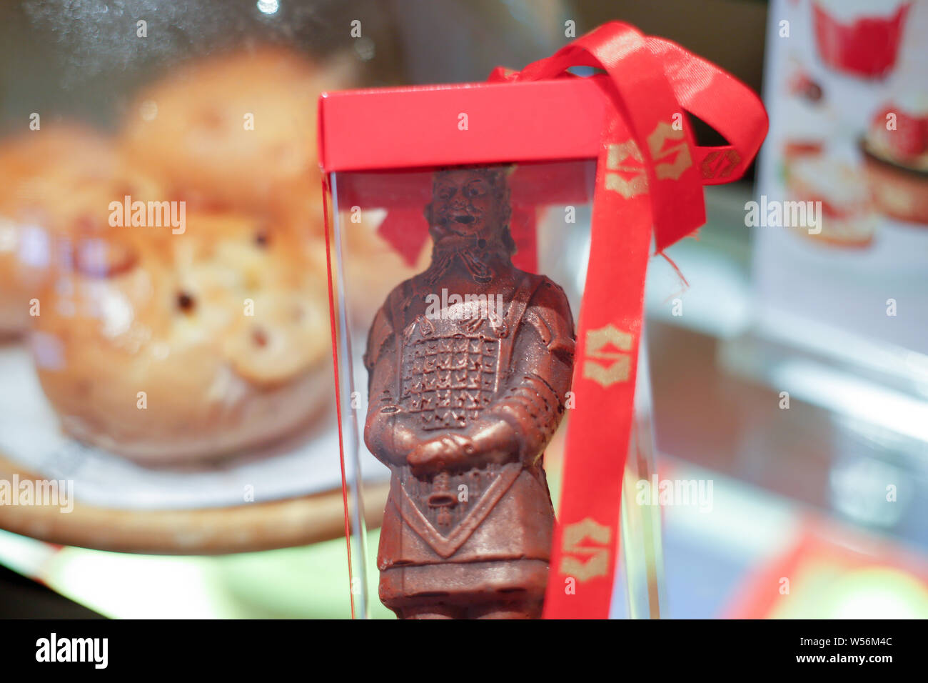 A Terracotta Warriors-shaped chocolate is for sale at a hotel in Xi'an ...