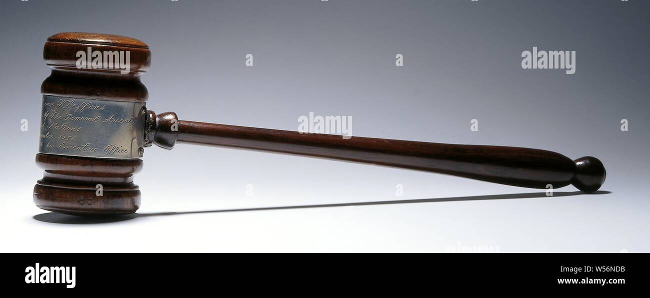 President's hammer of E.N. van Kleffens used during the 9th meeting of ...