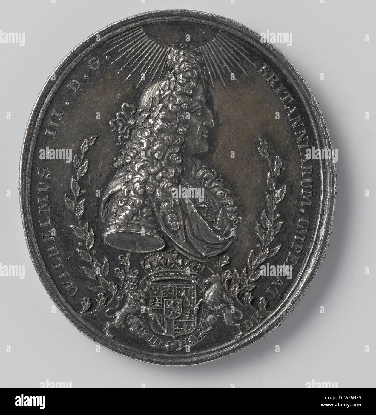 Pacification of Ireland, 1691, oval silver medal on the pacification of ...