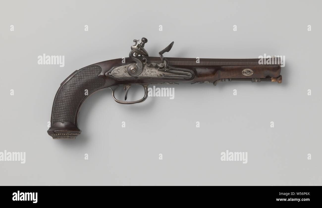 Flint gun turned into rifle, in empire style. The front part of the ...