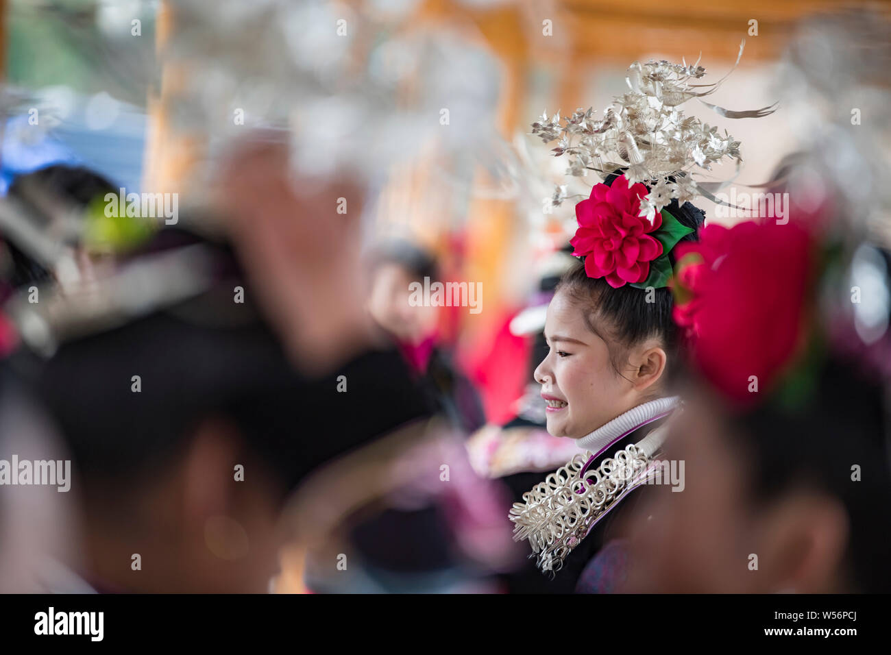 Local Chinese people of Miao ethnic minority dressed in traditional ...