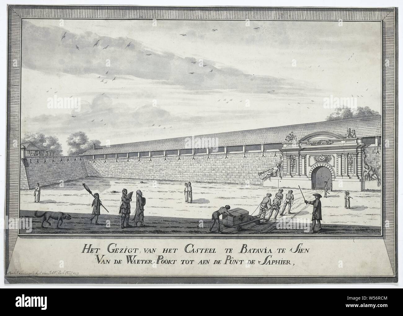 Het Gezigt from the Casteel in Batavia in Sien from the Waeter-Poort to ...
