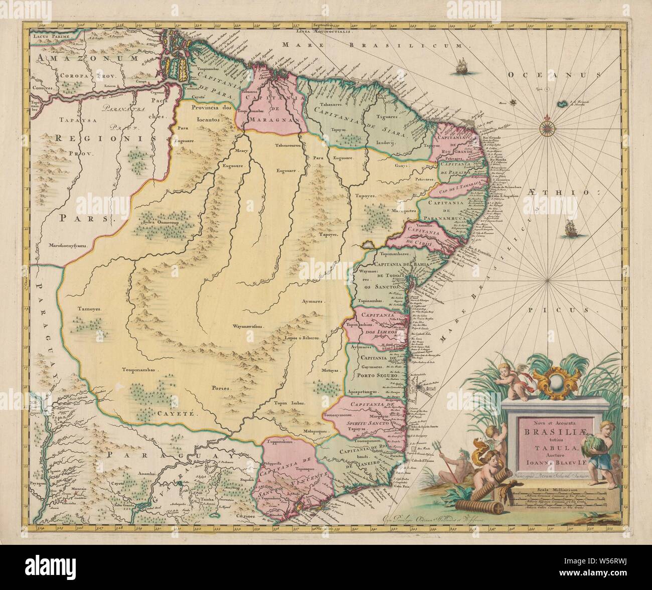Brazil map compass hi-res stock photography and images - Alamy