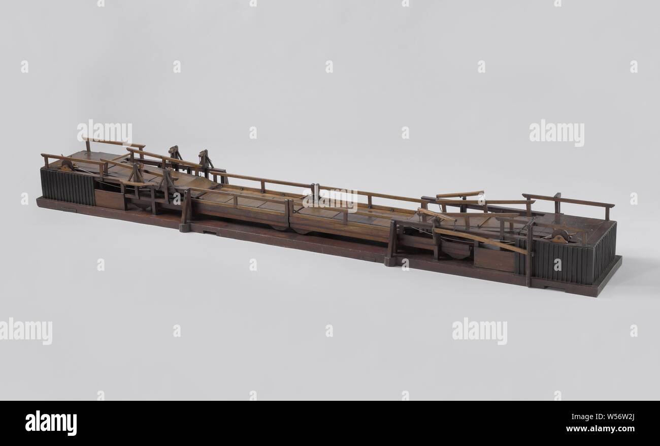 Model of a Pontoon Bridge, Model of a raft bridge with two pontoons ...