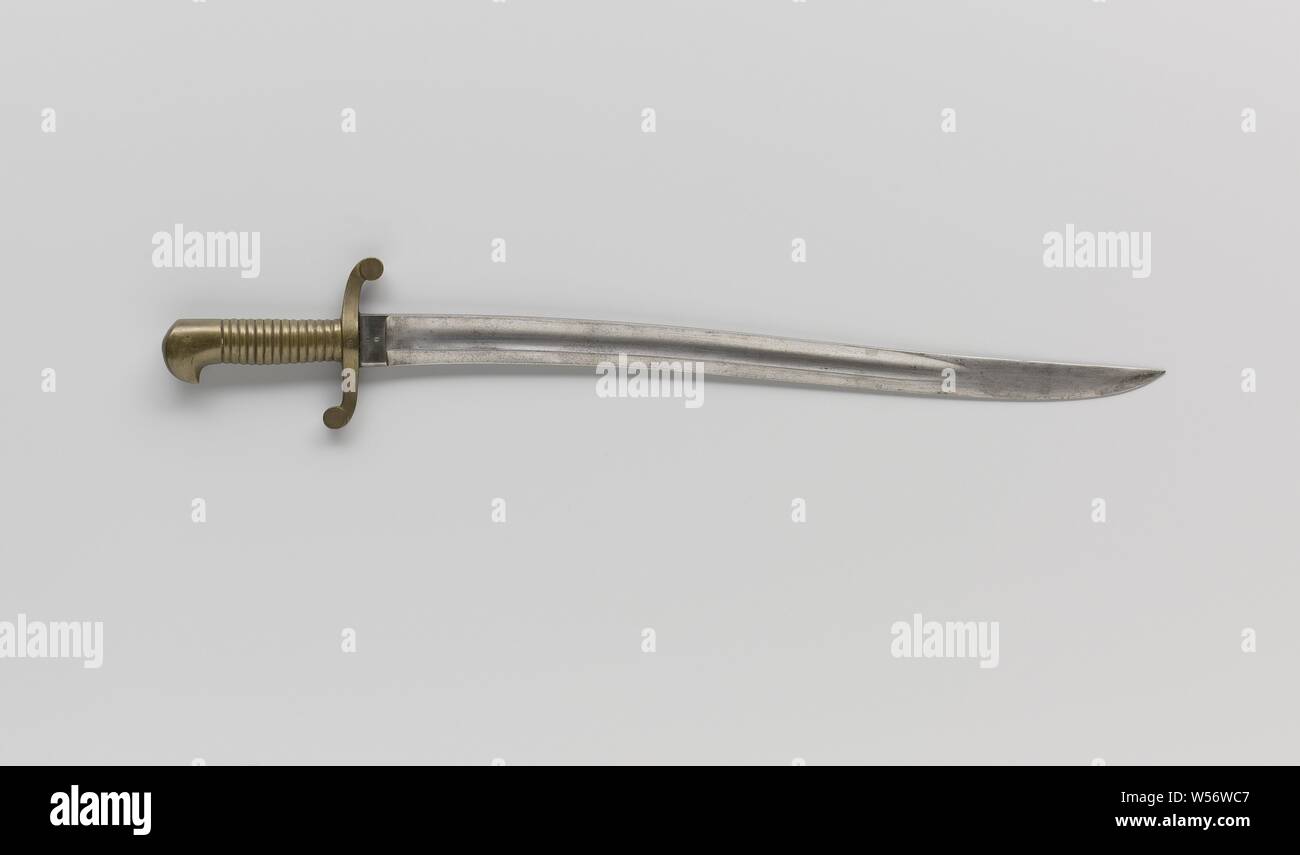 Bayonet, A saber bayonet with a massive bronze grip, it has a slot that ...