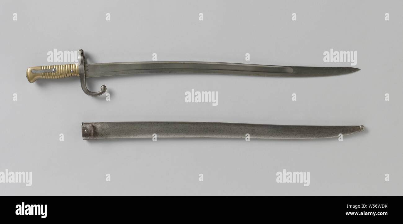Bayonet, Sable bayonet that can be attached to a rear-loading rifle ...