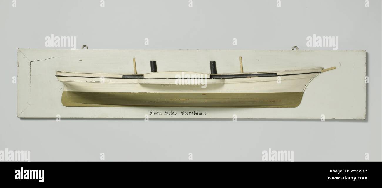 Half Model of a Paddle Steamer, Polychromed stacking model (starboard ...