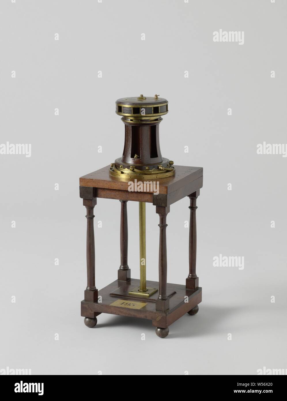 Model of a Capstan, Model of a capstan in a two-level wooden frame. The ...