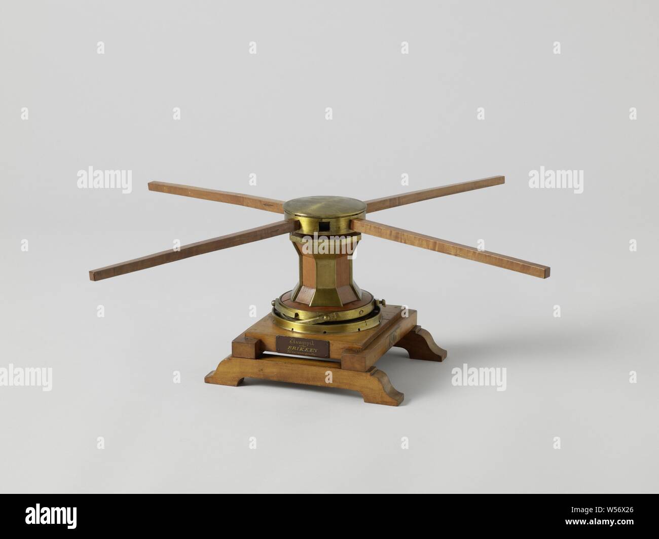 Model of a Capstan, Model of a capstan on a wooden floor. It is a ...