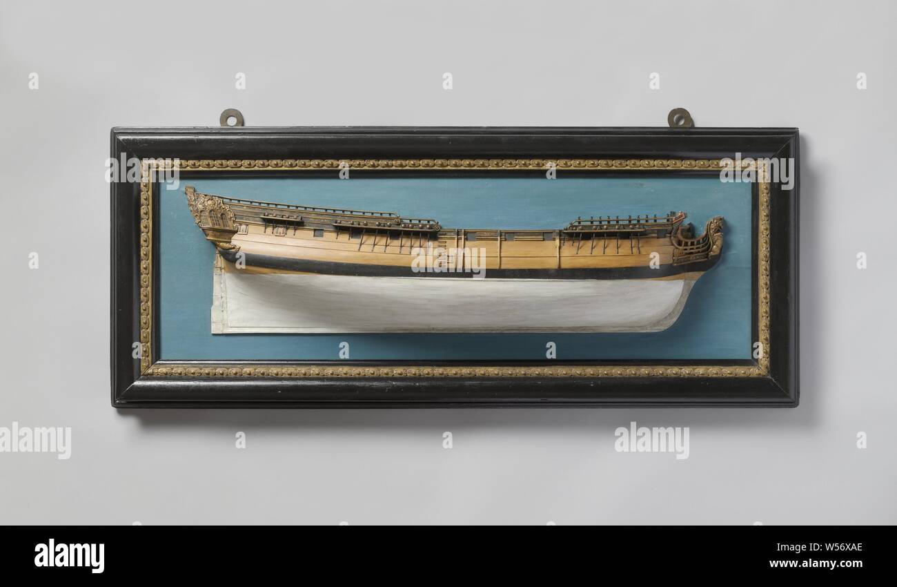 Half Model of a 24-Gun Frigate, Polychromed Plank Block Model ...