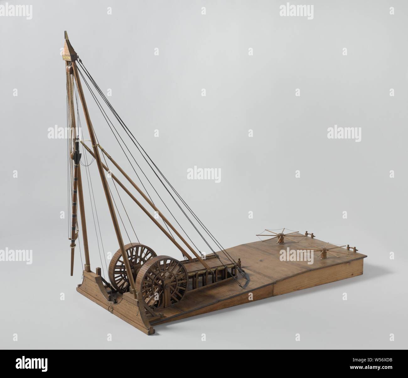 Model of a Masting Sheer, Model of a mast stand on a ground board ...