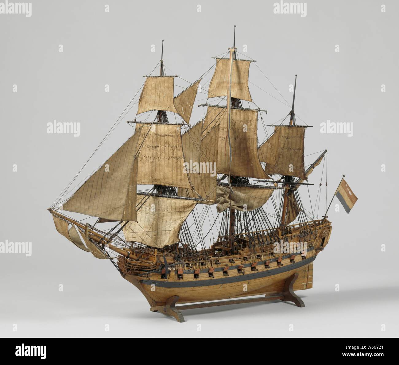 Model of a 44-Gun Ship of the Line, Testified truss model. Nine and ...