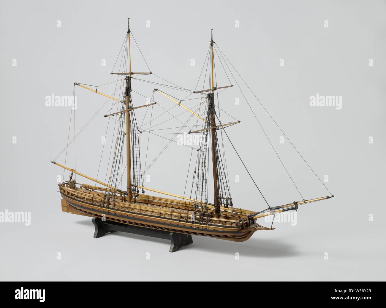 Model of a War Galley, Testified truss model of a gun galley with forty ...
