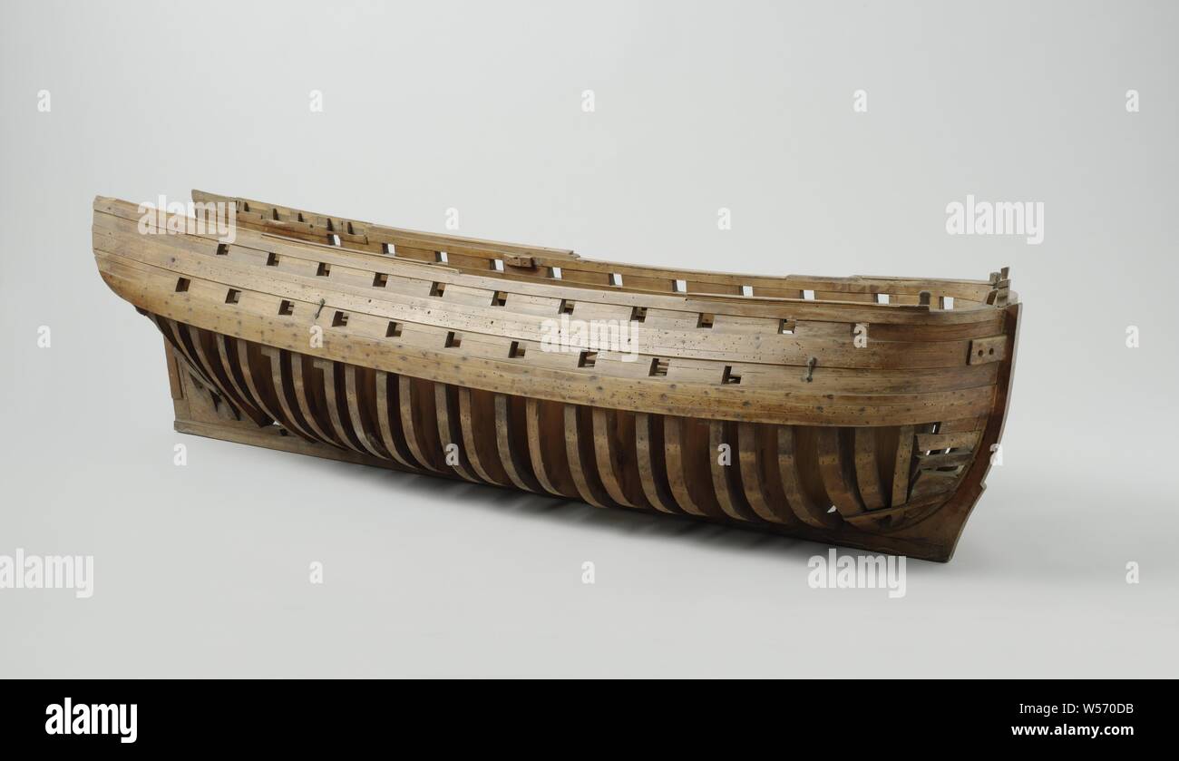 Model of a 44-Gun Ship of the Line, Hull model of a biplane, planked ...