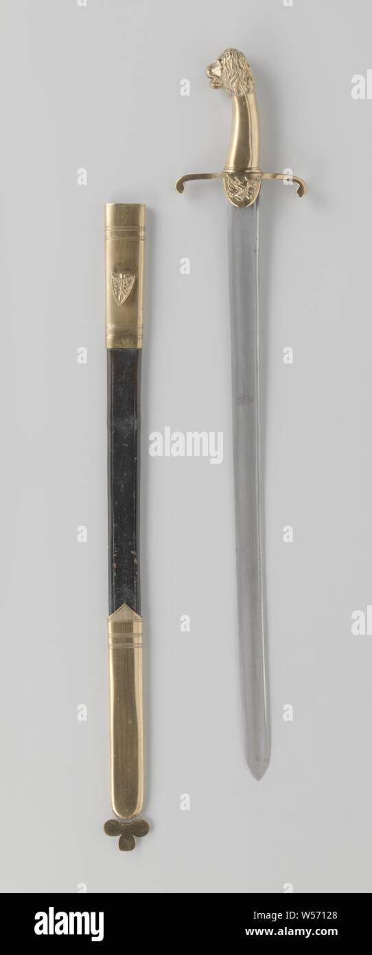 Saber with sheath for drum major, Saber with steel blade with trench ...