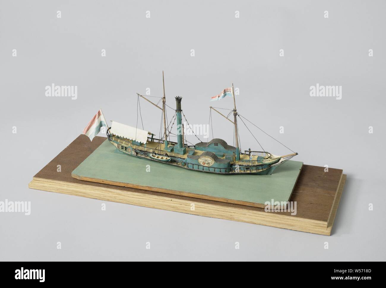 Model of a Paddle Steamer, Model of cardboard, representing a steamboat ...