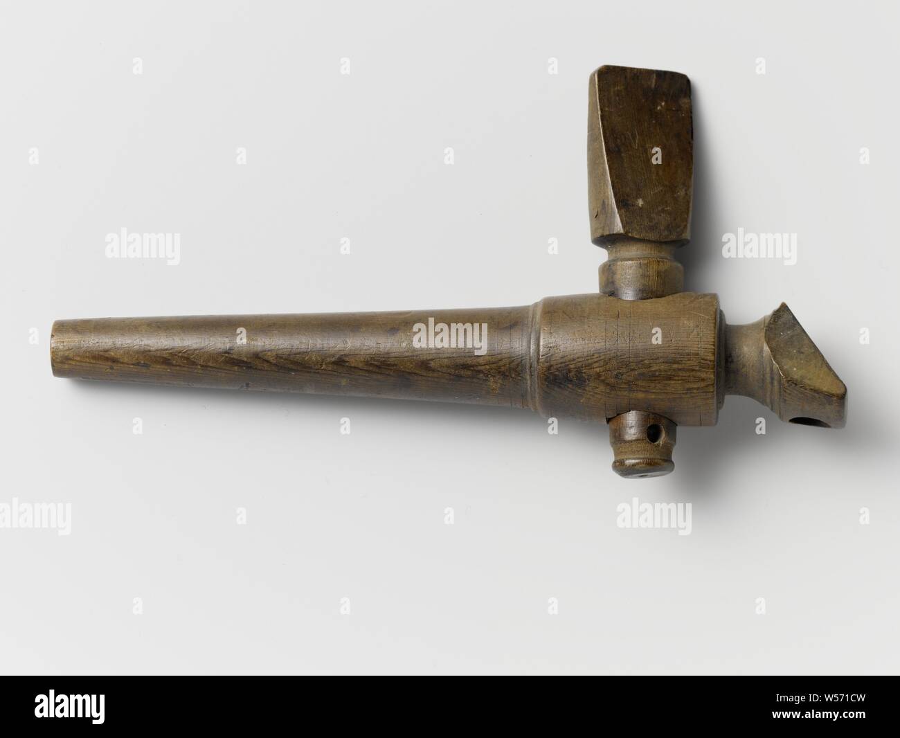 Wooden siphon or faucet of a beer or vinegar keg whose tap is tapered ...