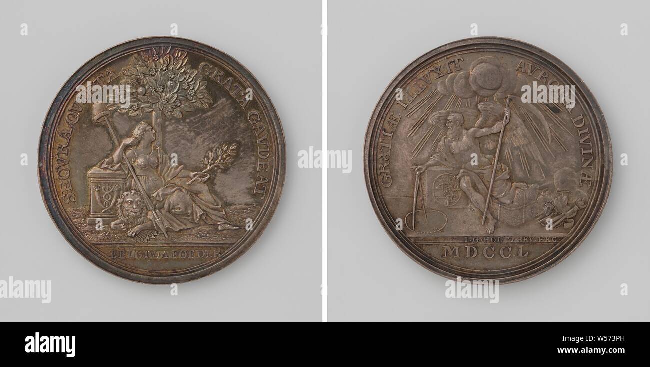 Beginning of the year 1750, Silver Medal. Obverse: The Netherlands ...