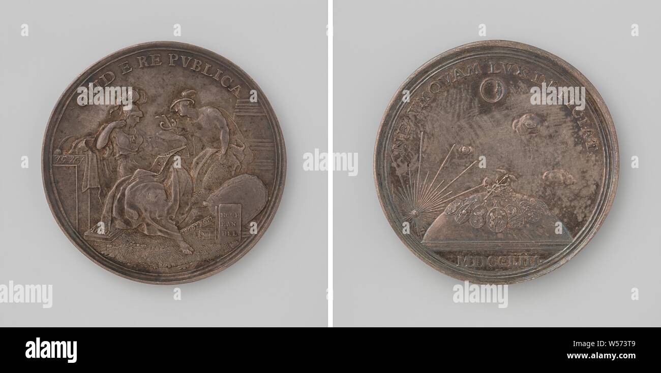 Beginning of the year 1753, Silver Medal. Front: The Netherlands ...