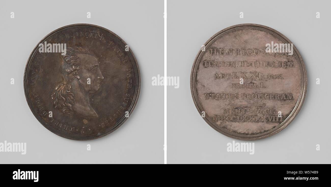 Hendrik XXX, 50 years frost zu Reuss, Silver Medal. Front: man's bust ...