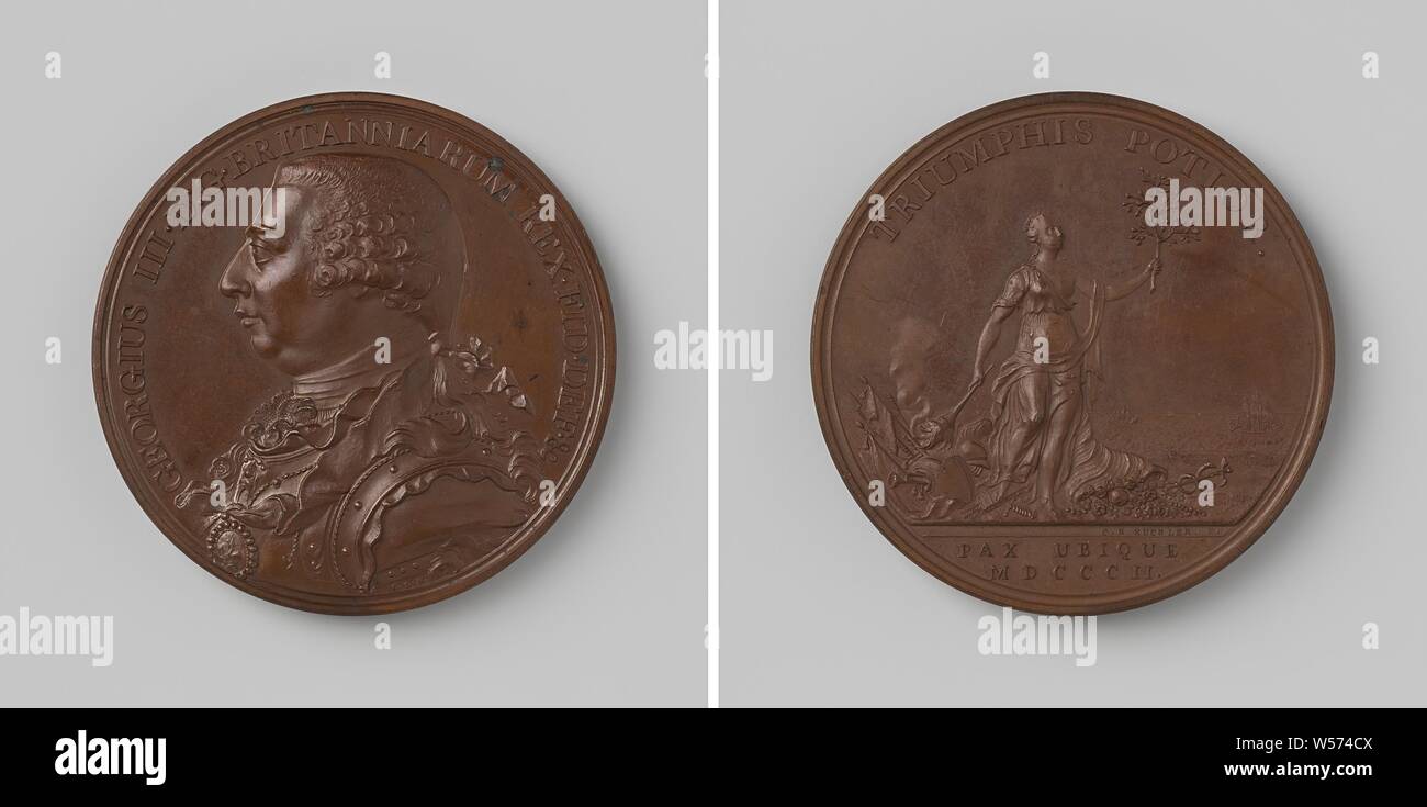 Peace of Amiens, in honor of George III, King of England, Bronze Medal ...