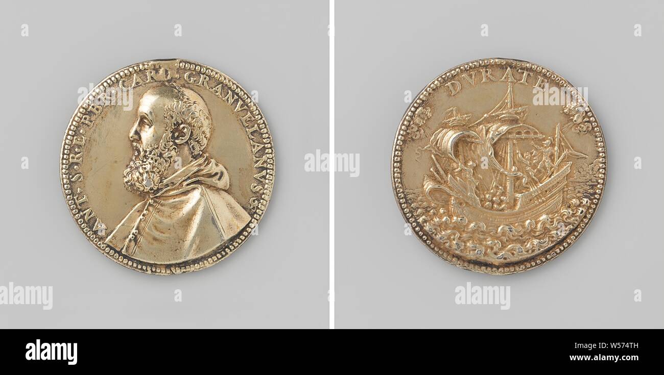 Antoine Perrenot, Cardinal of Granvelle, Silver Medal. Front: man's ...