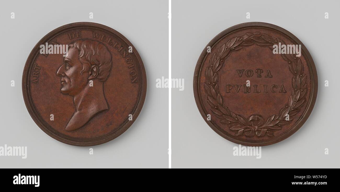 Arthur Wellesley, Duke of Wellington, Bronze Medal. Front: man's bust ...