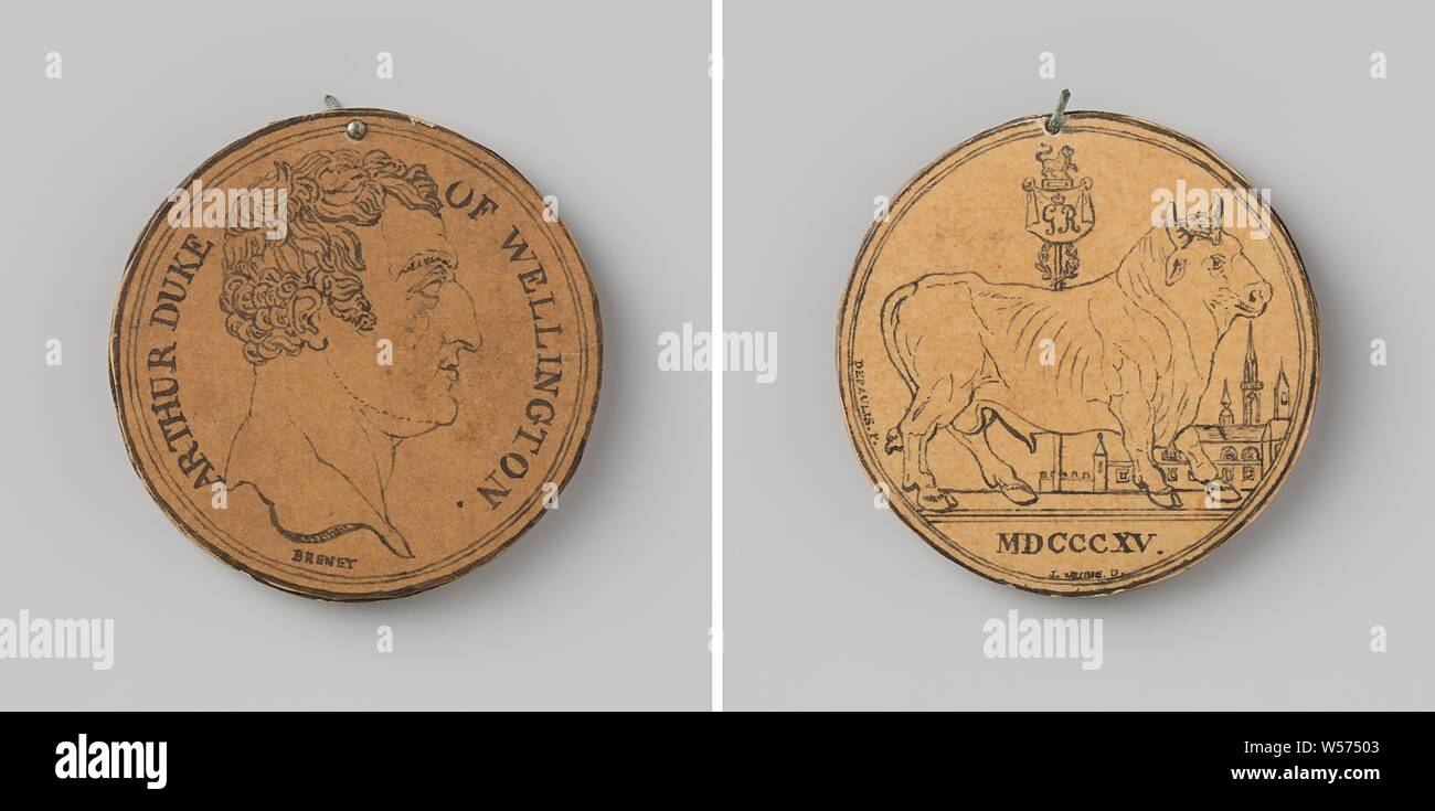 Capture of Paris, in honor of the Duke of Wellington, Obverse: man's ...