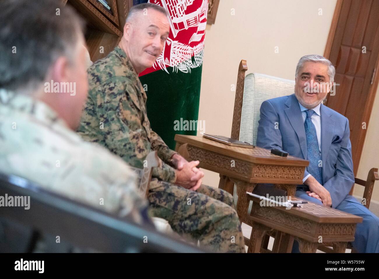 U.S. Chairman of the Joint Chiefs Gen. Joseph Dunford, center, U.K ...
