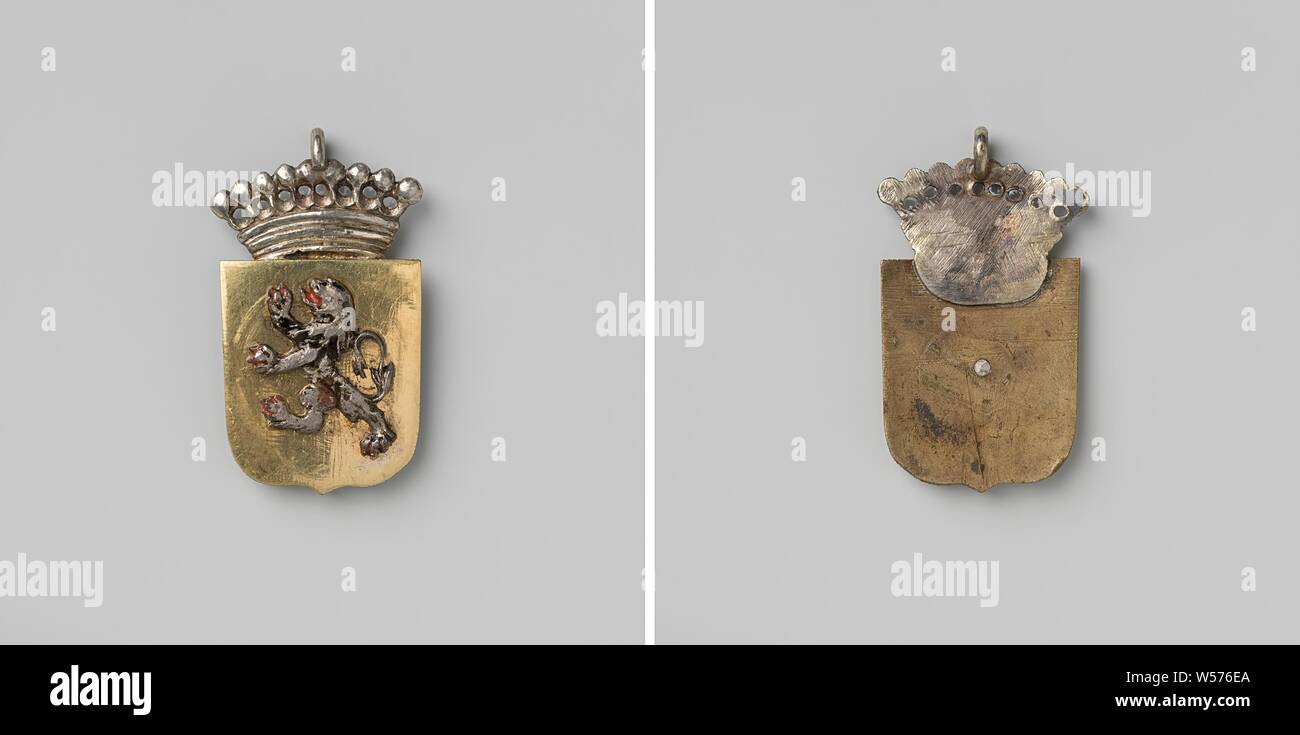 Brabant revolution, one-sided silver crowned coat of arms, standing ...