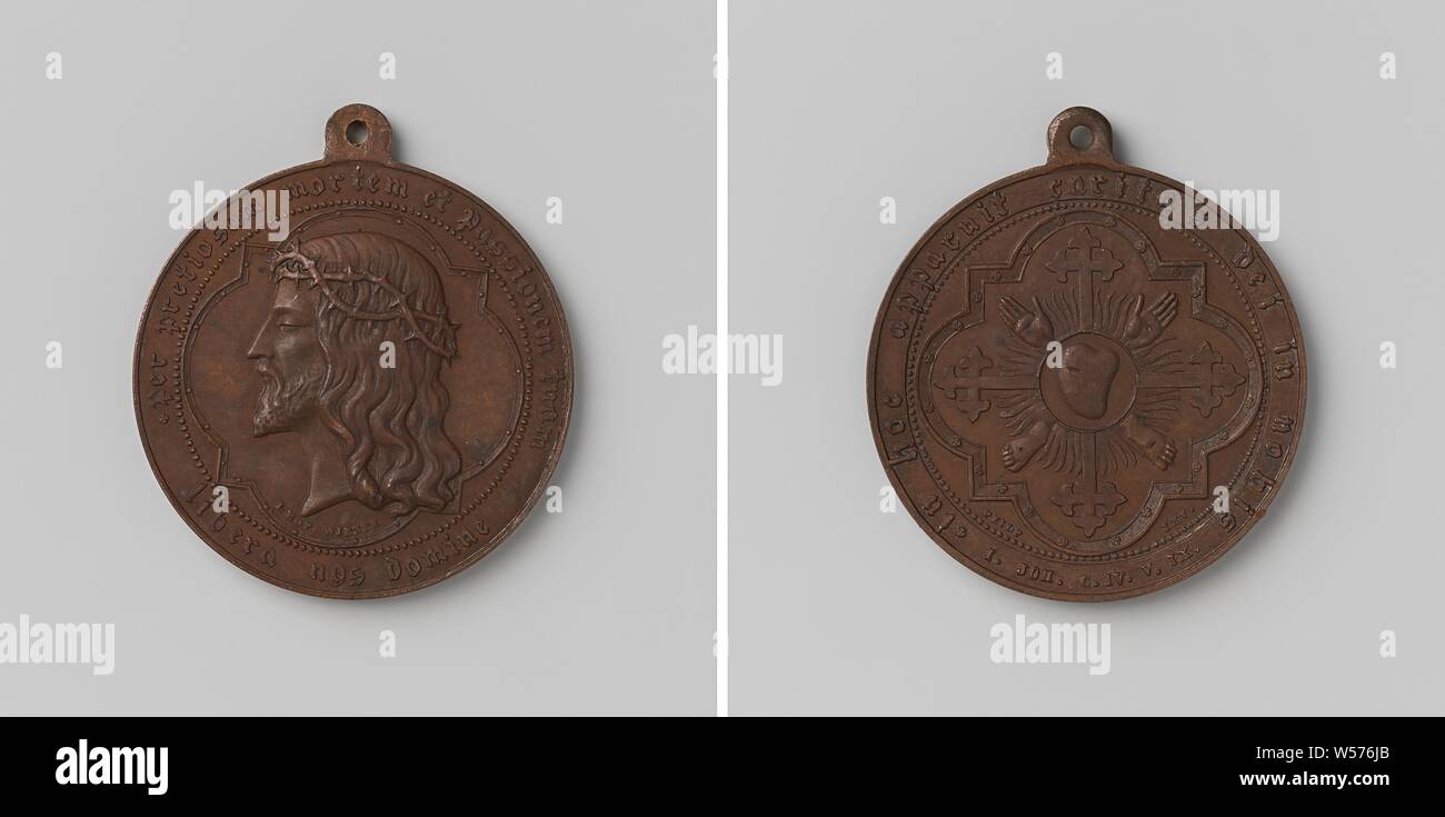 Passion and death of Christ, Bronze medal on the eye. Obverse: Christ ...