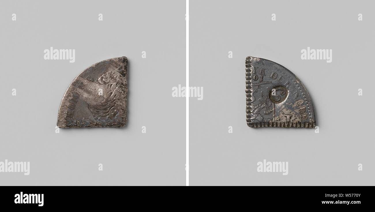 Curb of Curacao, made from a Dutch guilder from 1838, triangular coin ...